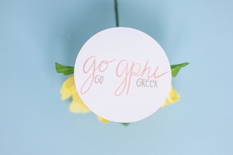 Go Gphi Go Greek Sticker Water Bottle Sticker Laptop Decal | Etsy