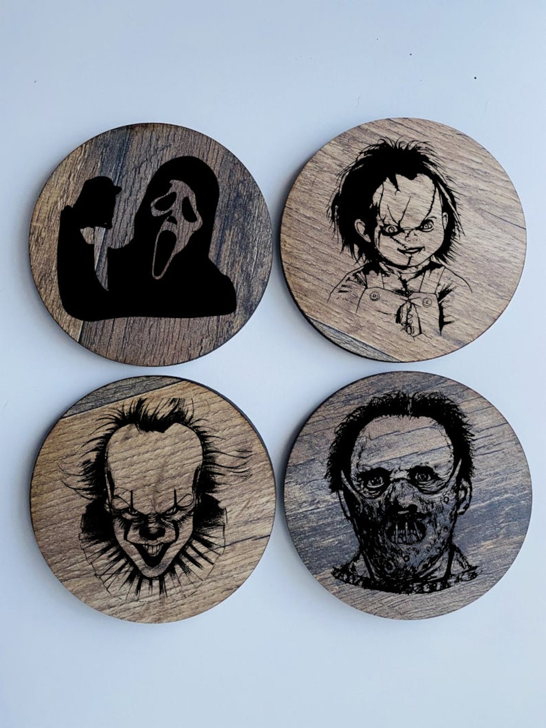 Horror Movie Villains Coaster Set Alternate Set - Etsy