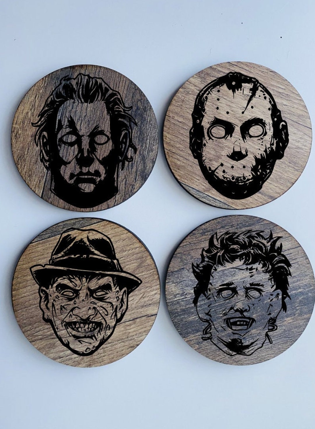 Horror Villain Head Coaster Set - Etsy