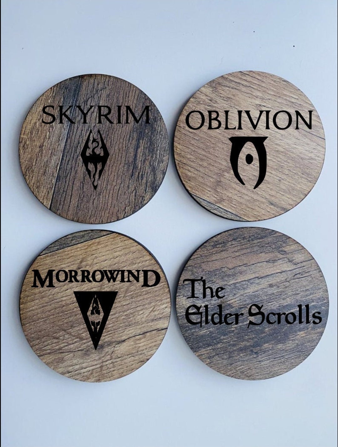 The Elder Scrolls Game Titles Coaster Set - Etsy