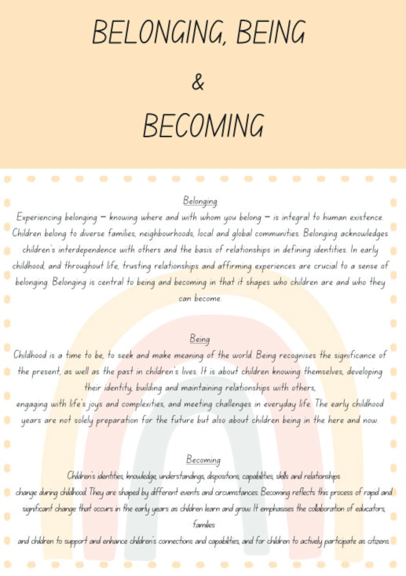 Boho Rainbow EYLF V2.0 Introductory Posters - Etsy