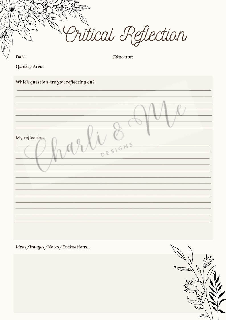 EYLF Critical Reflection Journal - Etsy Australia