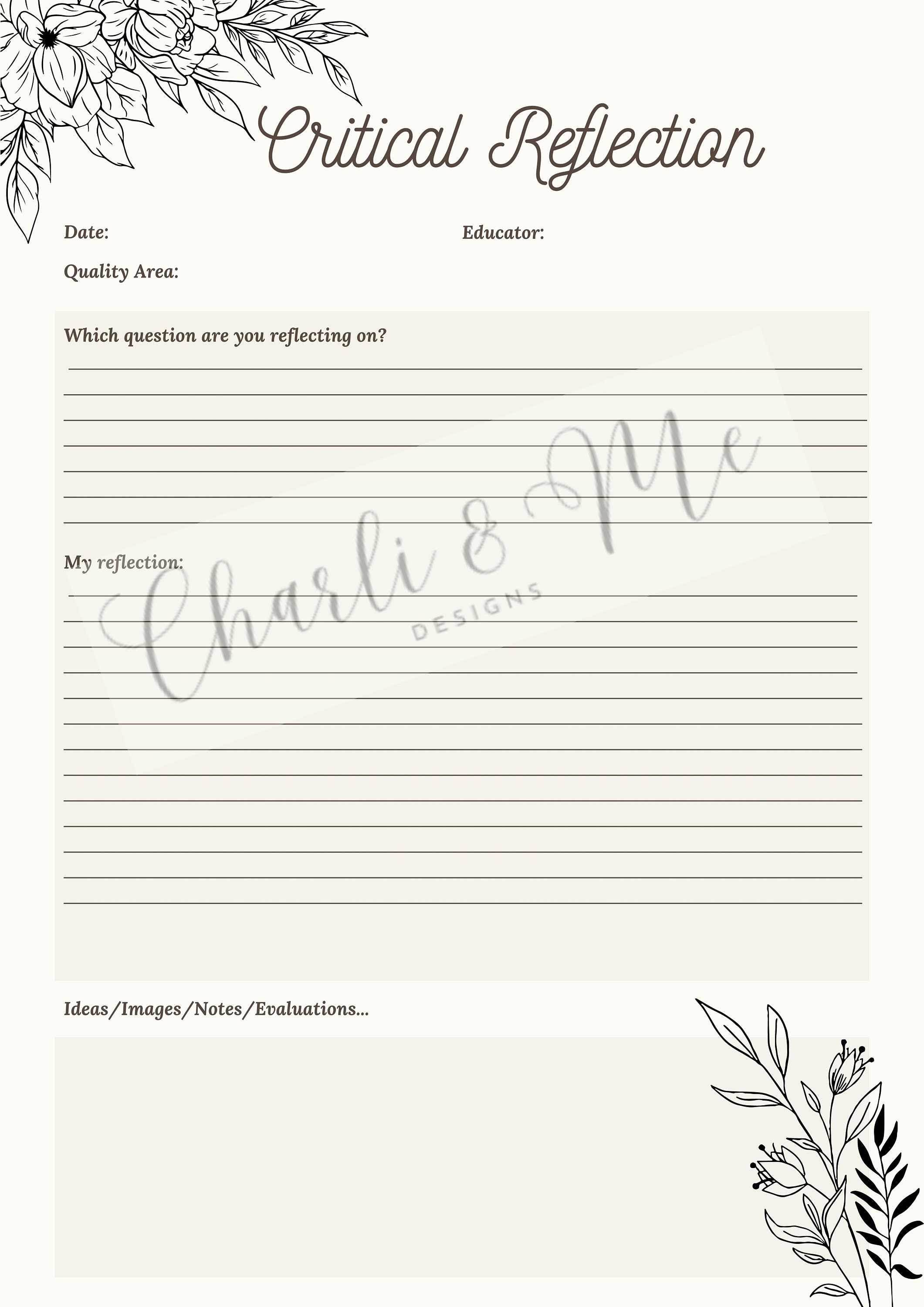 EYLF Critical Reflection Journal - Etsy Australia