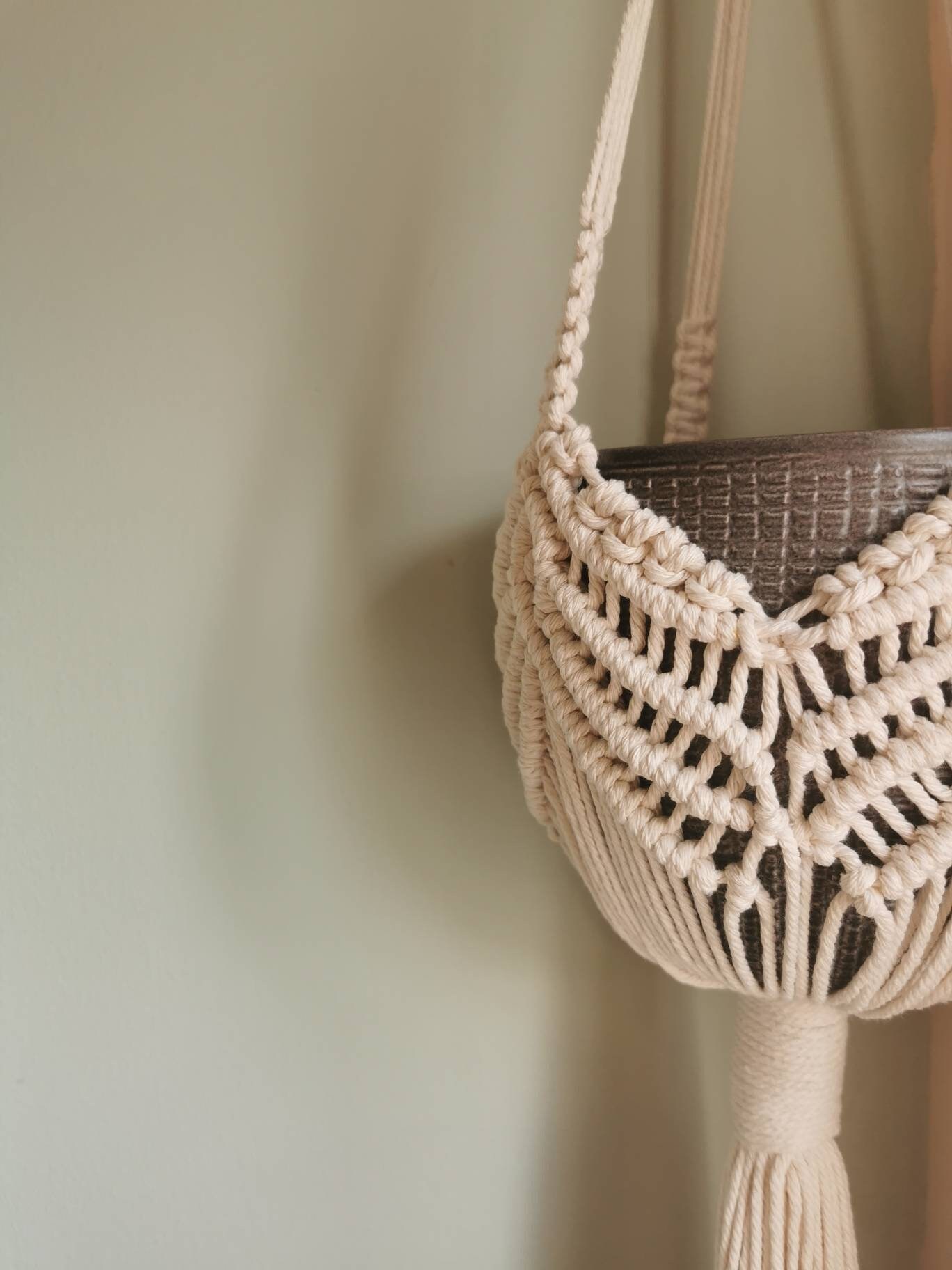 Stunning Detailed Macrame Cord Plant Hanger. Indoor Plant. Eco - Etsy