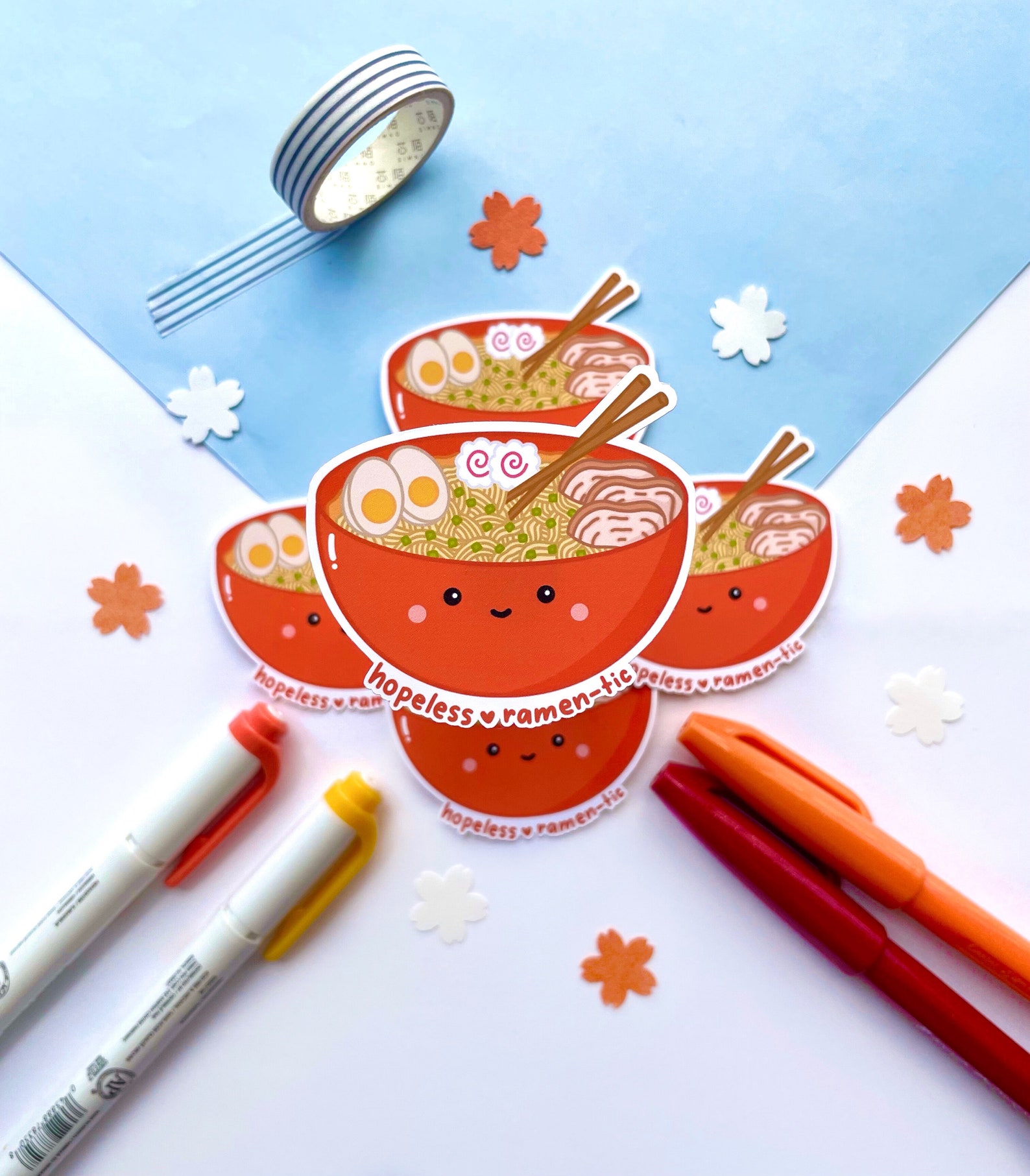 Cute Ramen Bowl Sticker, Asian Food Sticker, Japanese Food, Kawaii ...