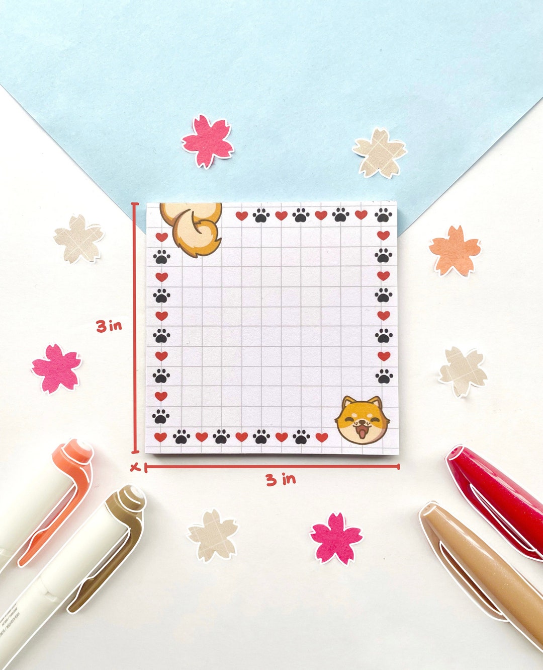Cute Kawaii Shiba Dog Memo Pad| Notepad| Stationary| Bujo| Notes ...