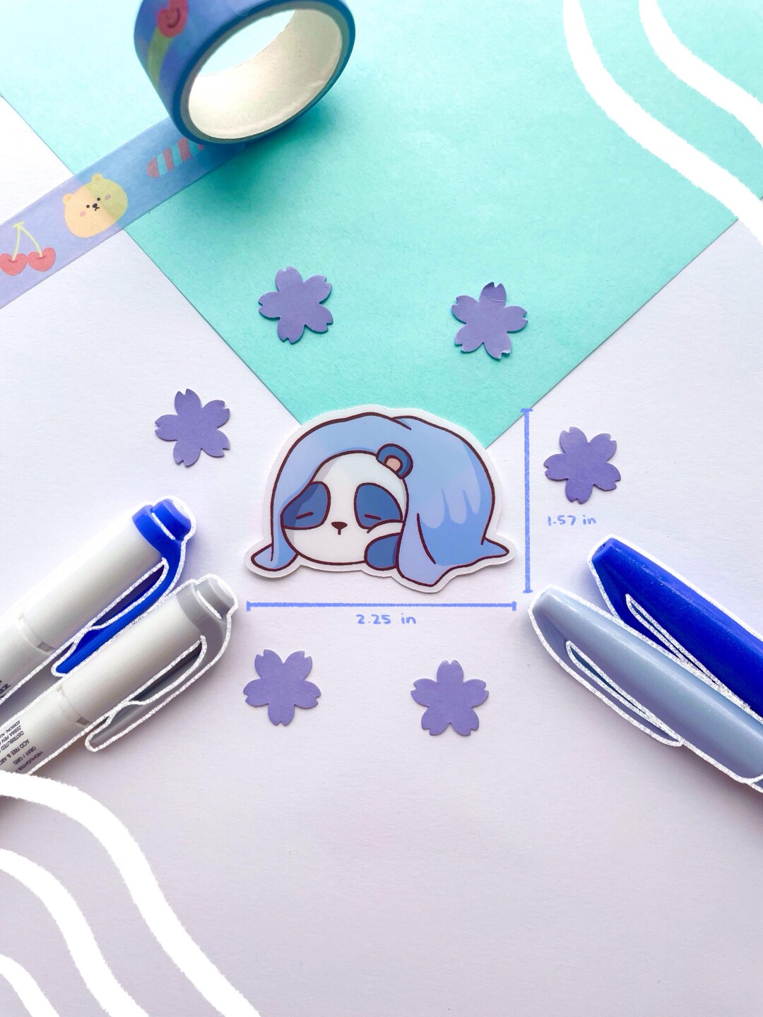 Kawaii Sleepy Panda Sticker| Weatherproof| Waterproof| Hydroflask ...