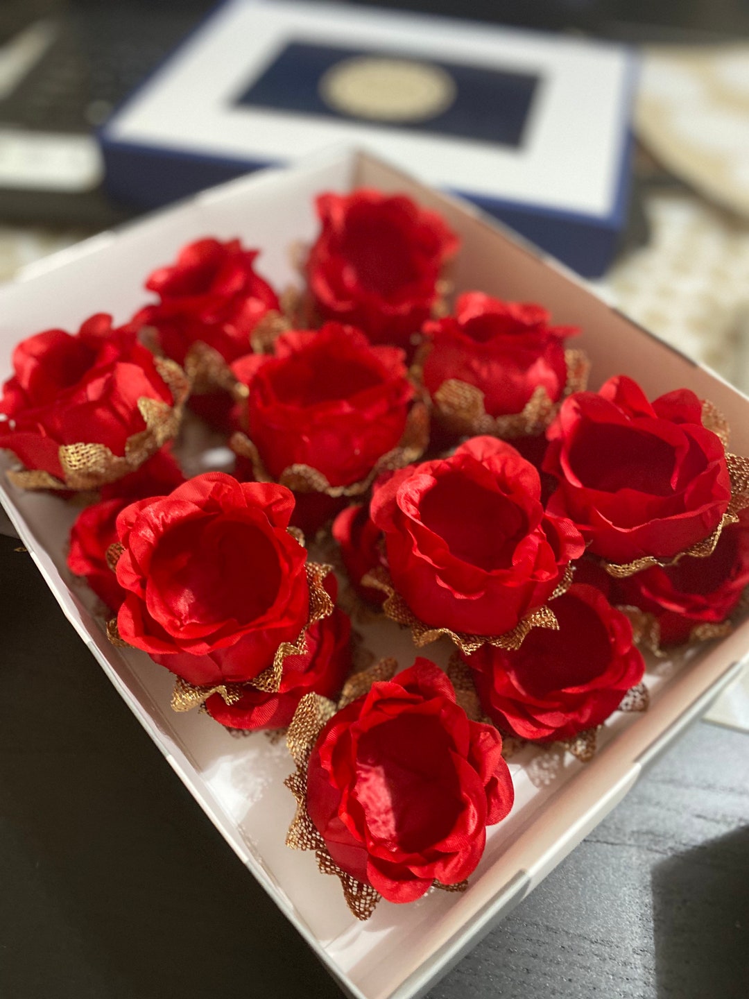 20 Fabric Rose Button Sweet Holders Handmade Fabric Candy - Etsy