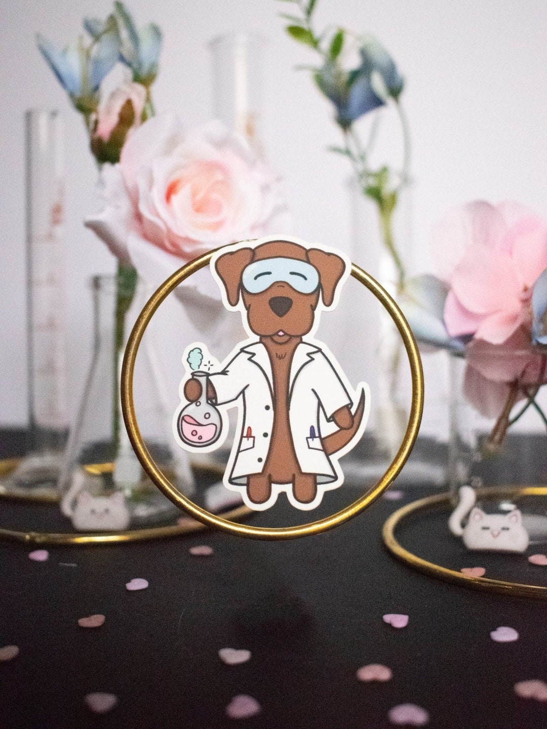 Chocolate Lab, Dog in a Lab Coat, Vinyl Sticker, Science Sticker ...