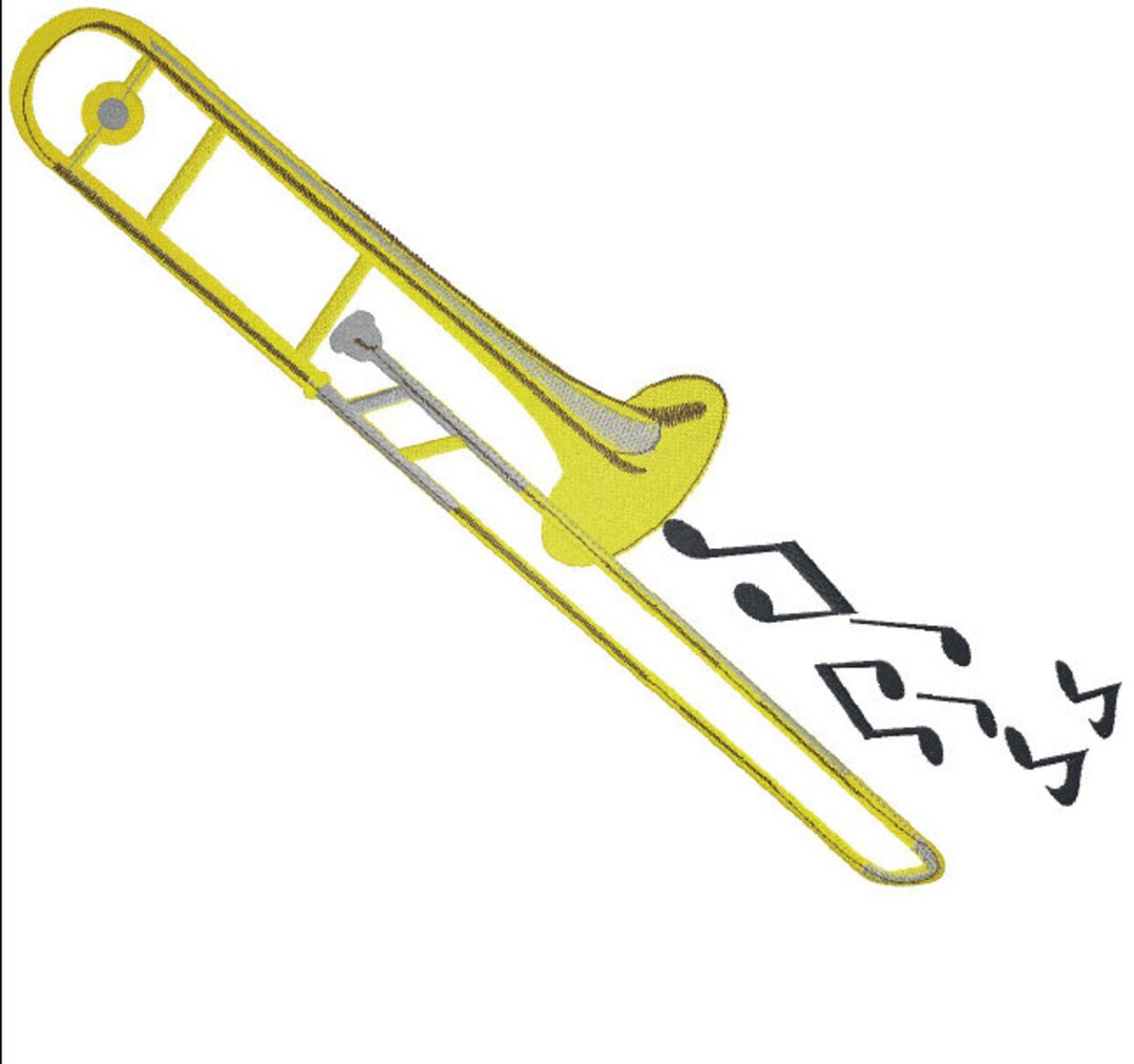 Trombone Embroidery Design - Etsy
