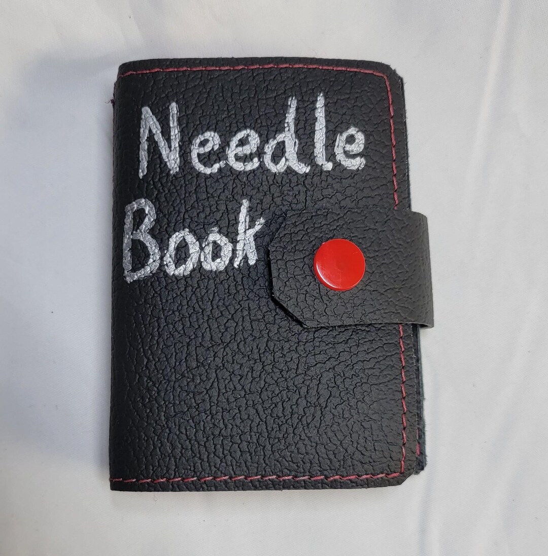 Leather Covered Sewing Needle Book Red Felt Pages - Etsy