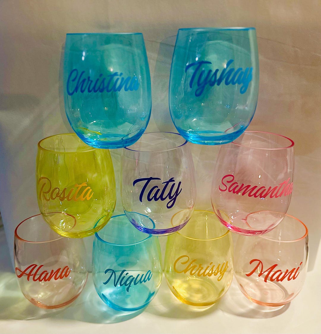 Personalized Plastic Wine Cups, Custom Party Cups, Brunch Cups, Girls ...