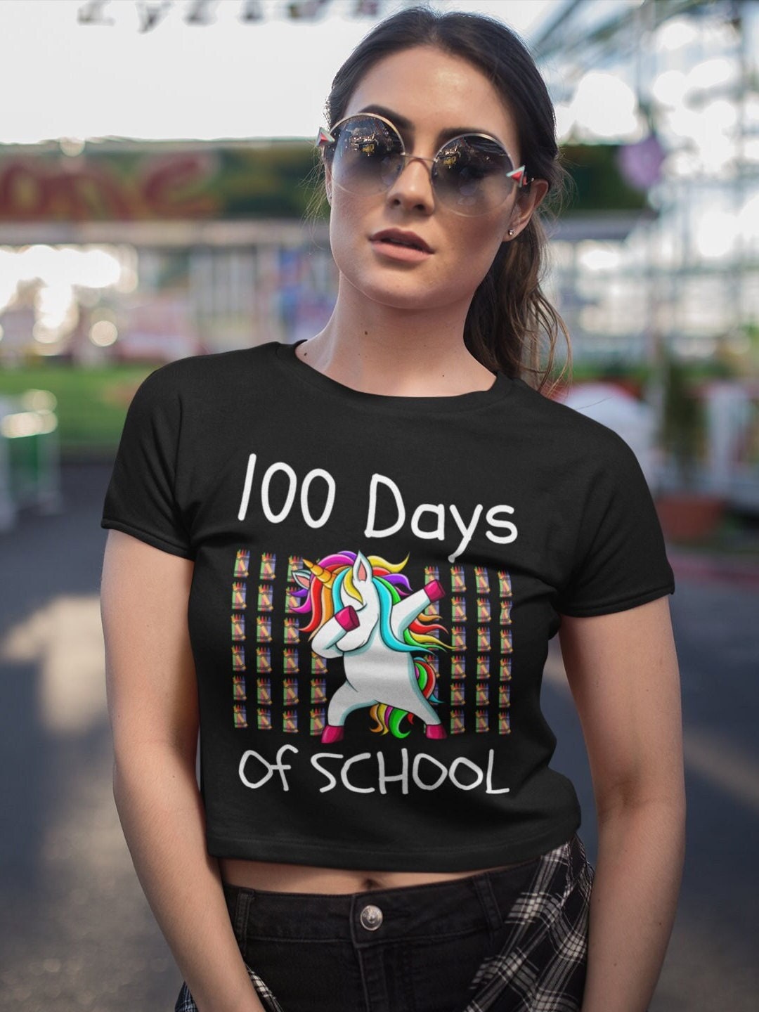 100th Days Shirt, 100 Days of School, Dabbing Unicorn Shirt, Kids Shirt ...