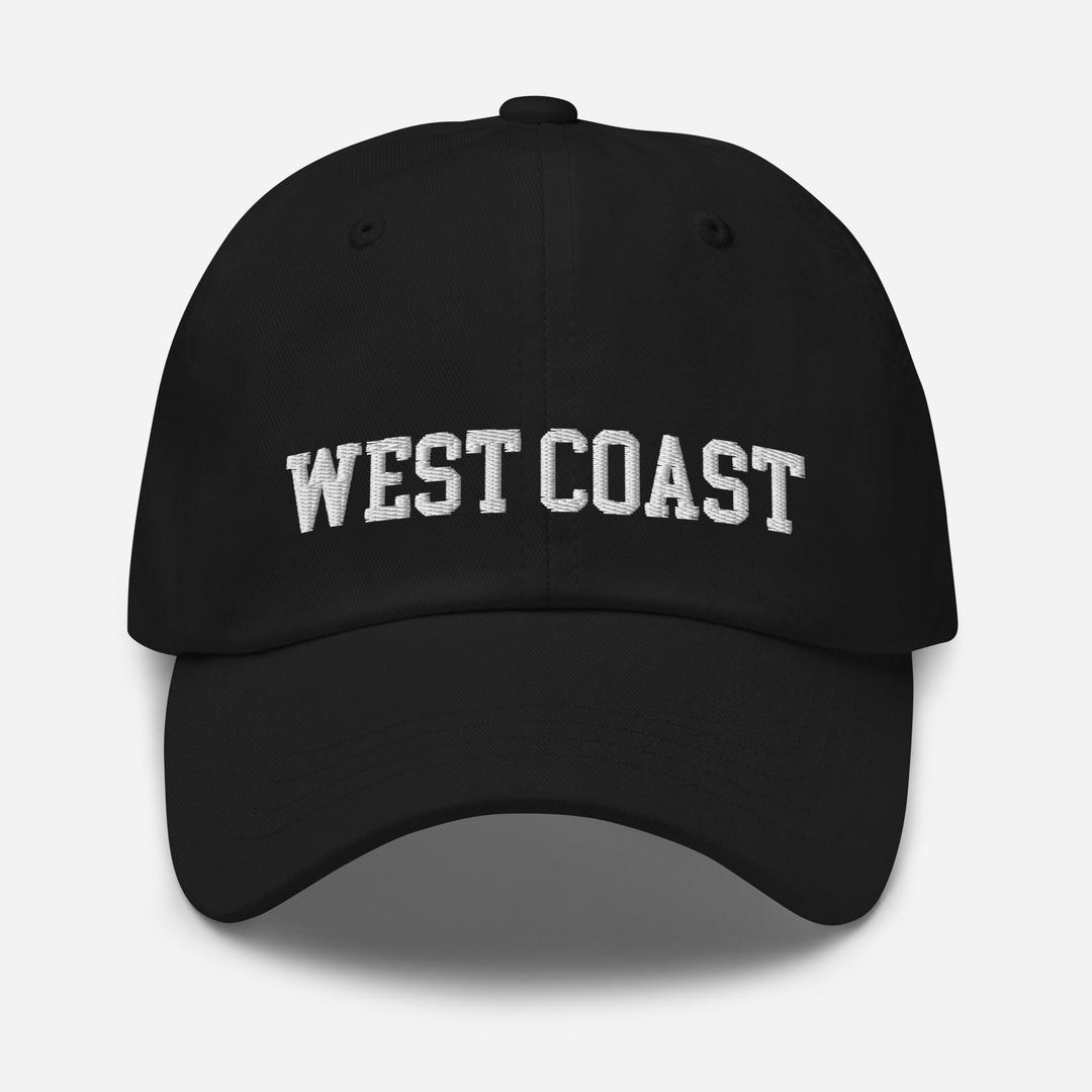 West Coast Dad Hat: Embroidered Cotton Twill Cap - Etsy