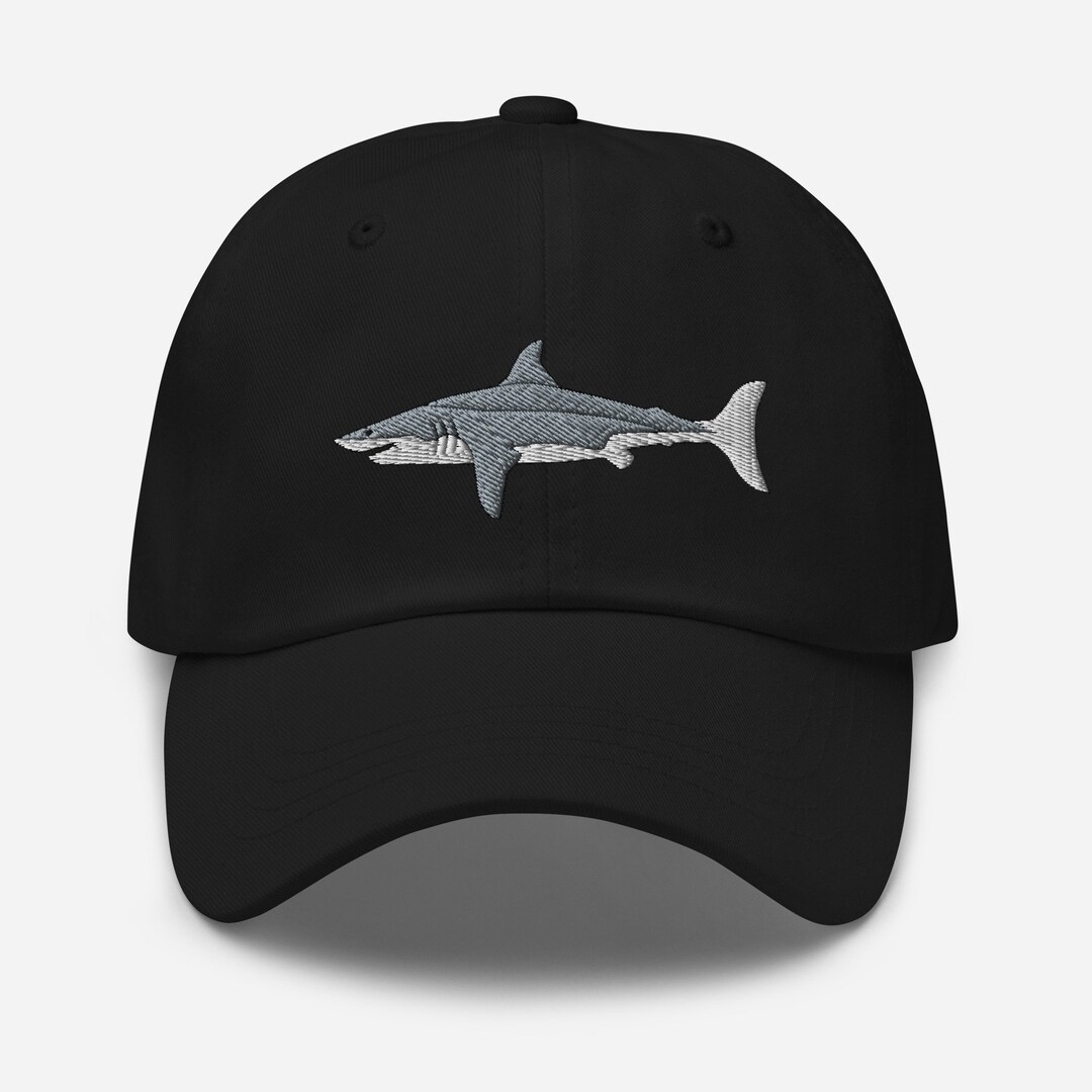 Great White Shark Embroidered Hat, Great White Hat, Shark Lover Hat ...