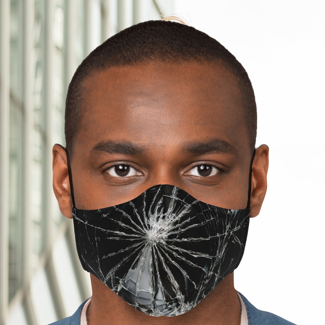 Cracked Screen Face Mask With Filter Unisex Face Mask With | Etsy