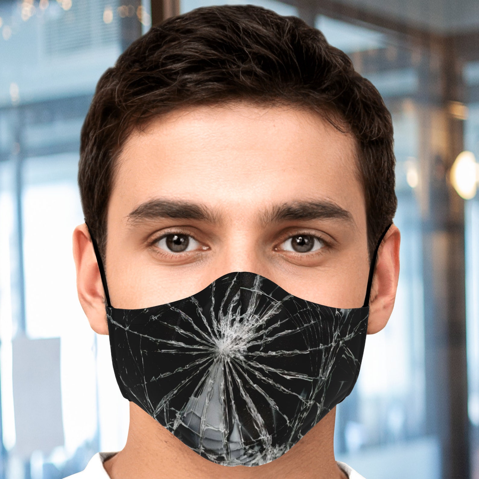 Cracked Screen Face Mask With Filter Unisex Face Mask With | Etsy