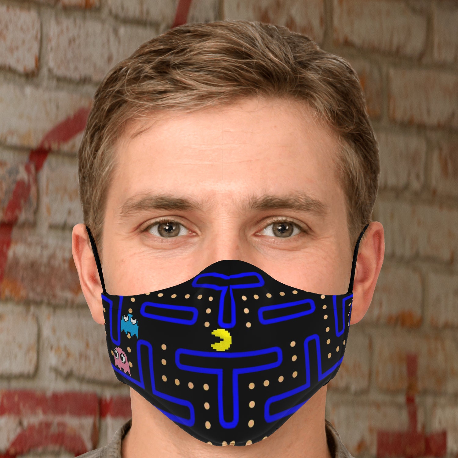 Pac Man Face Mask With Filter Unisex Face Mask With Filter | Etsy