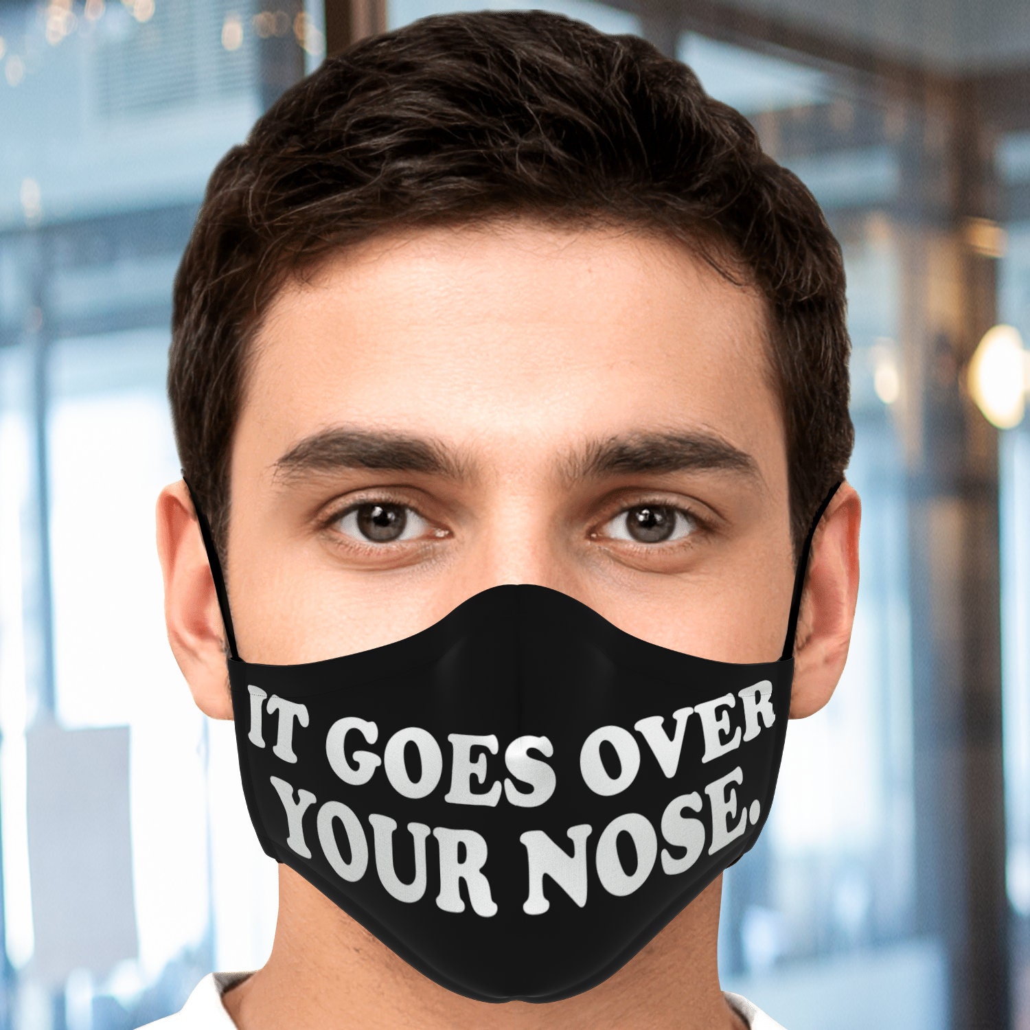 It Goes Over Your Nose Face Mask With Filter Unisex Face | Etsy