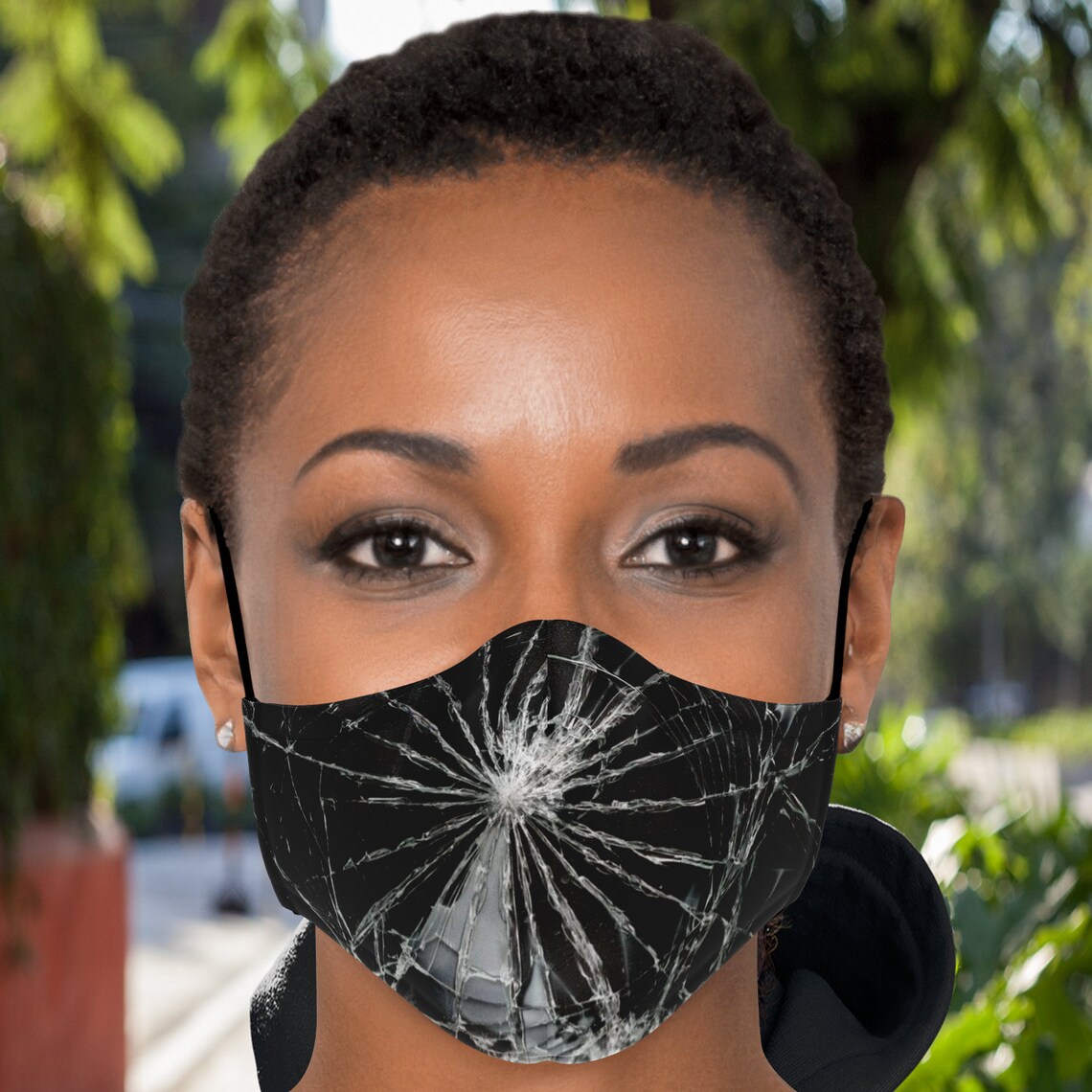 Cracked Screen Face Mask With Filter Unisex Face Mask With | Etsy