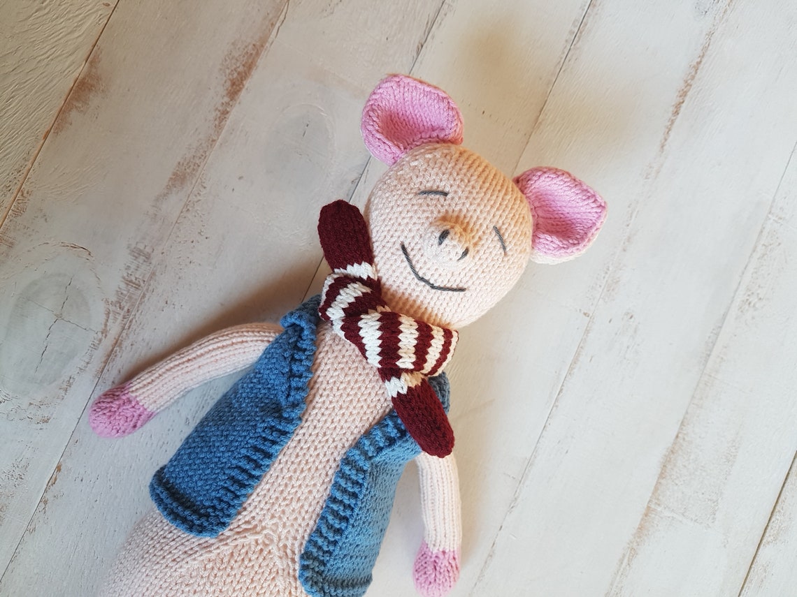 Flat Piggy Knitting PATTERN : Pattern PDF Instant Download - English ...