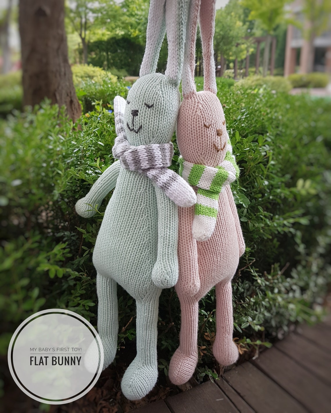 Flat Bunny Knitting PATTERN : Pattern PDF Instant Download English ...