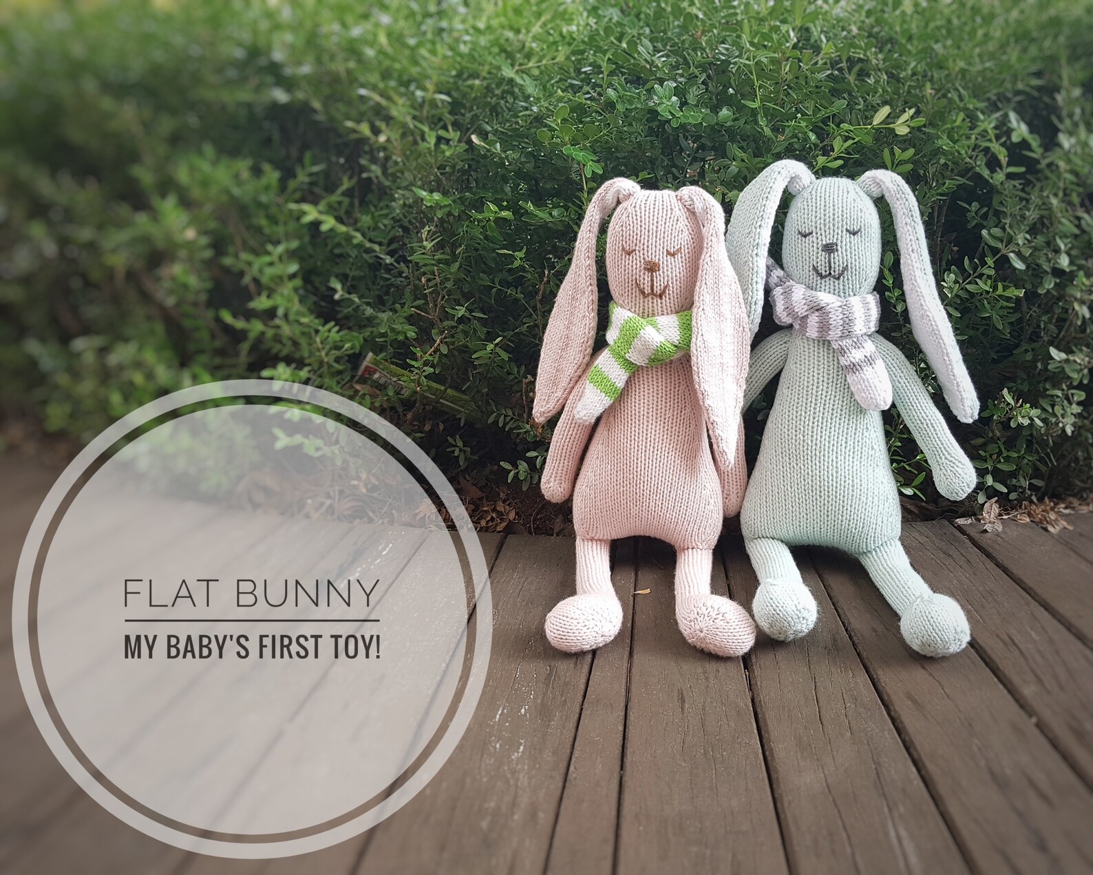Flat Bunny Knitting PATTERN : Pattern PDF Instant Download English ...
