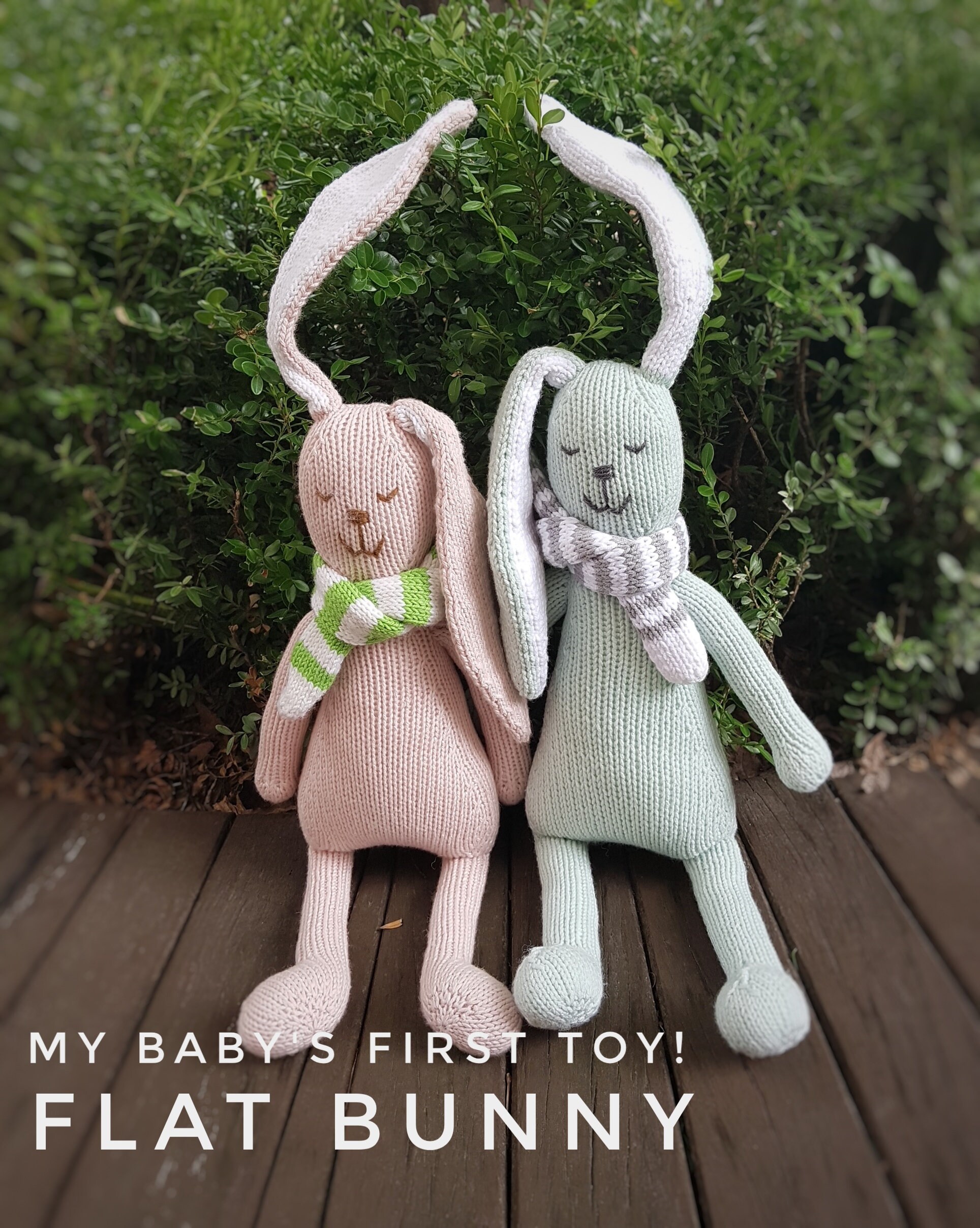 Flat Bunny Knitting PATTERN : Pattern PDF Instant Download English ...