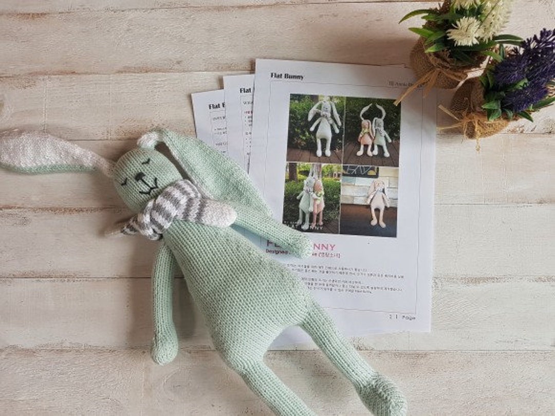 Flat Bunny Knitting PATTERN : Pattern PDF Instant Download - English ...
