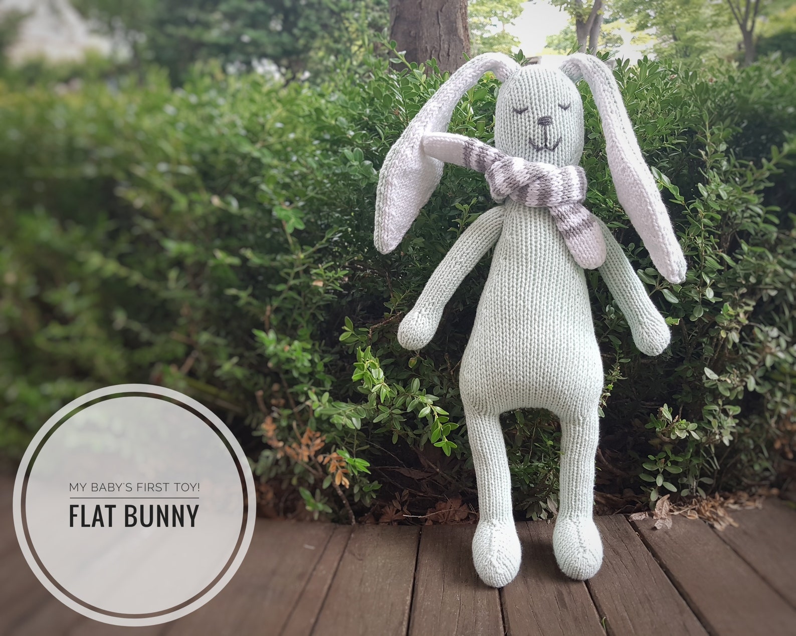 Flat Bunny Knitting PATTERN : Pattern PDF Instant Download English ...