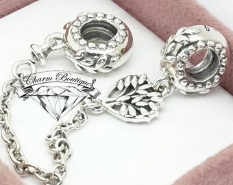 Pandora Blue & Pink Fan Clip Safety Chain Love Bracelet Charm | Etsy