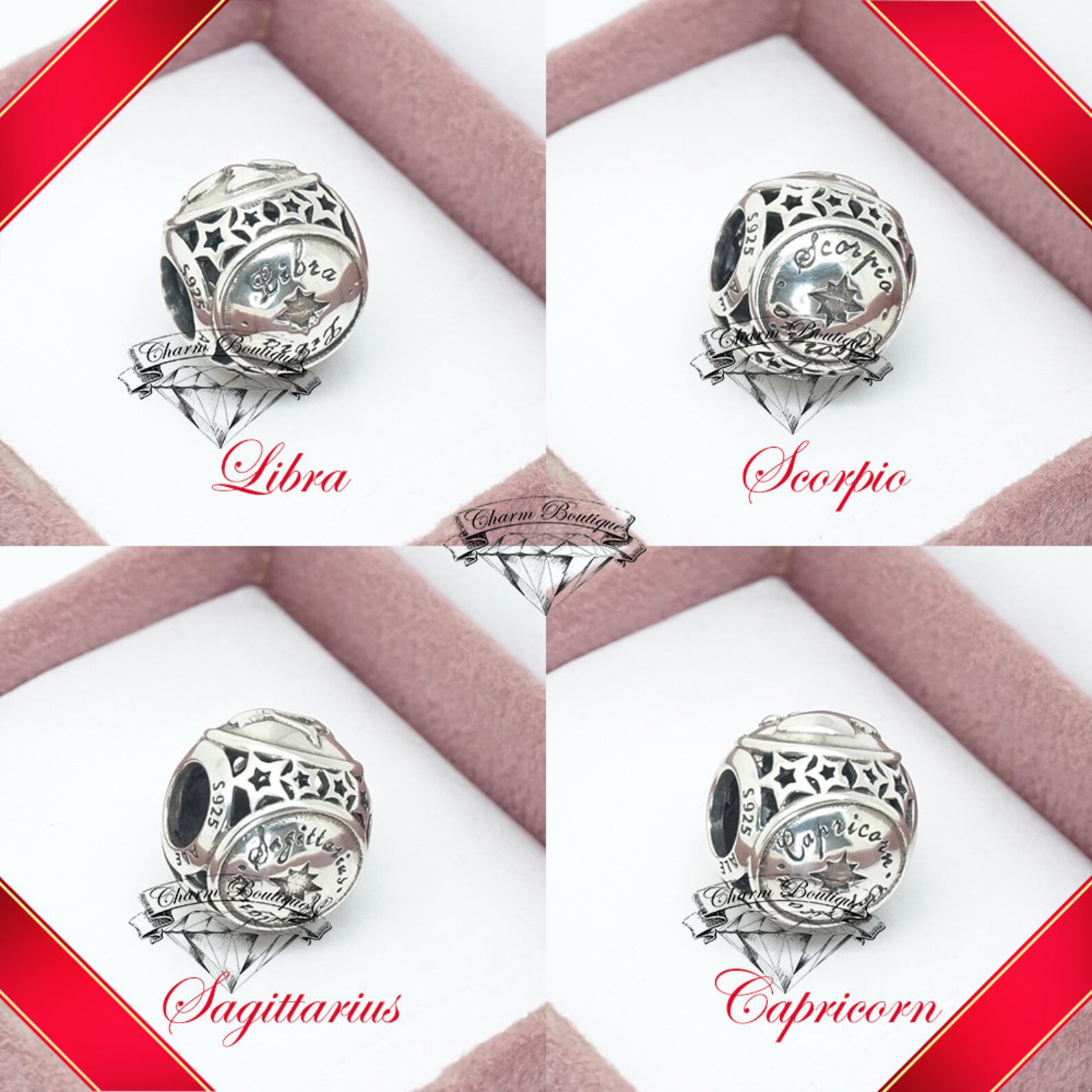 Pandora Star Sign Vintage Zodiac Bracelet Charm - Etsy UK