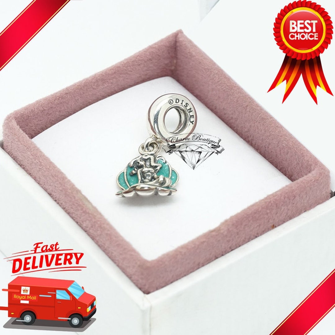 Pandora, Disney, Ariel & Sea Shell Pendant Charm, Mermaid Dangle ...