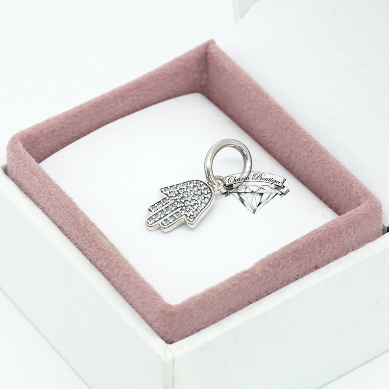 Pandora Sparkling Symbol of Protection Hand Necklace | Etsy