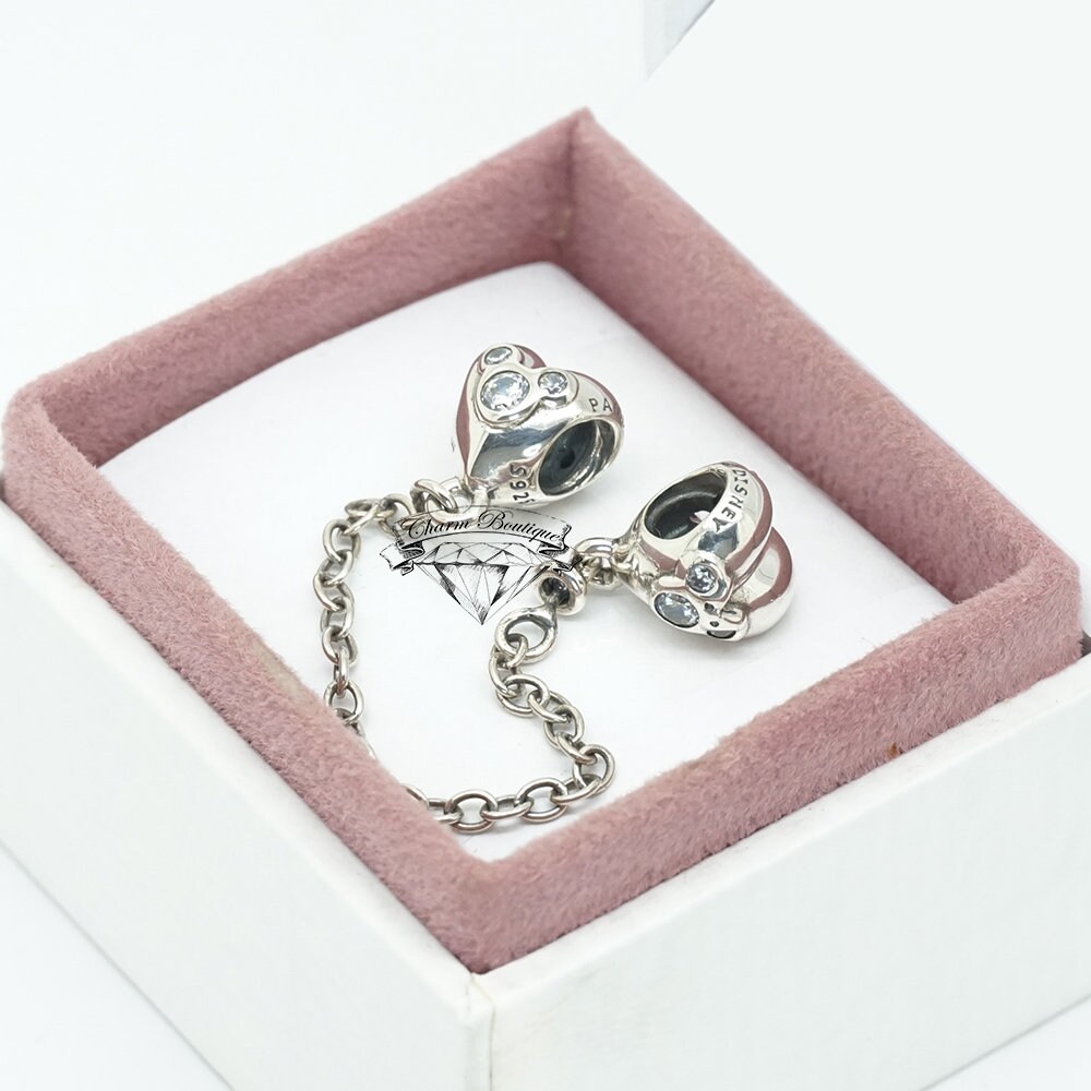 Pandora, Disney, Heart of Mickey Safety Chain 791704CZ - Etsy