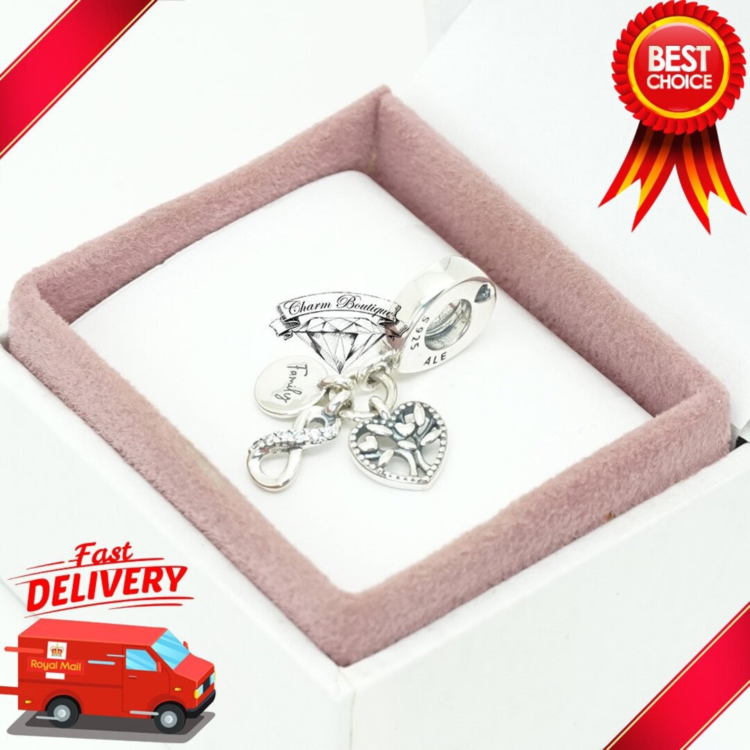 Pandora Family Tree, Infinity Love Pendant Charm, Heart 792201C01 - Etsy