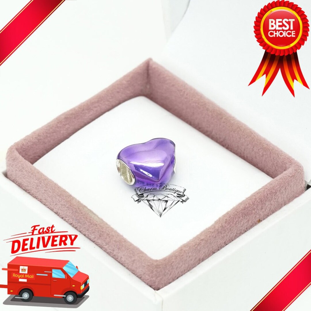 Pandora, Metallic Purple Heart, Love, Family, Bracelet Charm 799291C01 ...