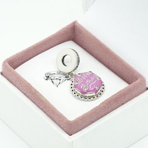 Pandora, Pink Happy Birthday Cake Pendant, Make a Wish, Bracelet Charm ...