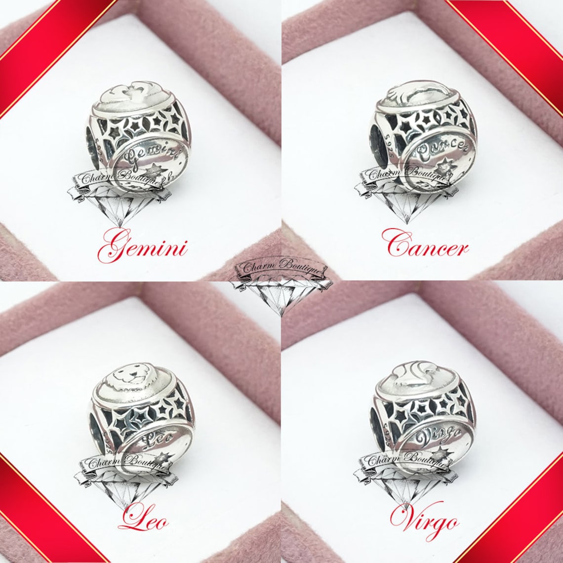 Pandora Star Sign Vintage Zodiac Bracelet Charm - Etsy UK