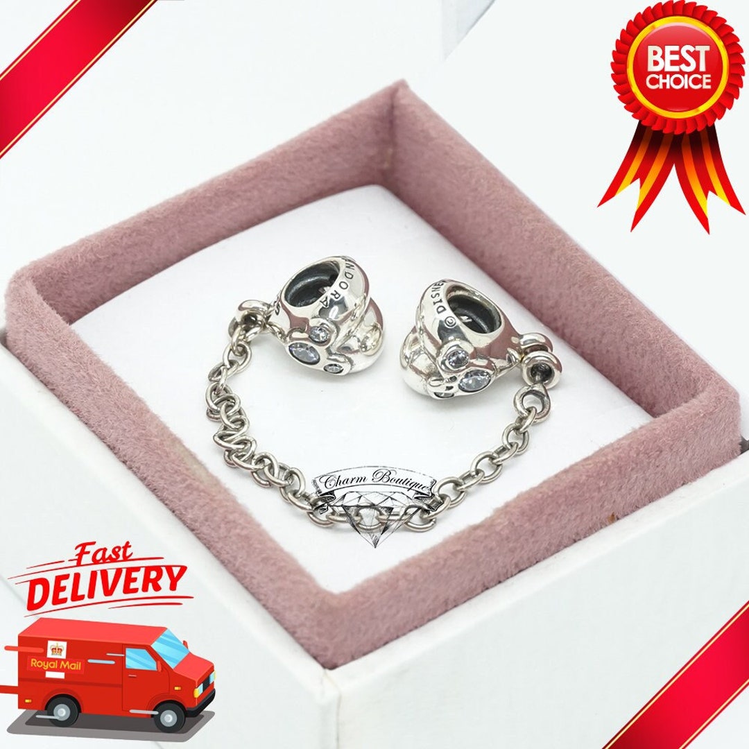 Pandora, Disney, Heart of Mickey Safety Chain 791704CZ - Etsy