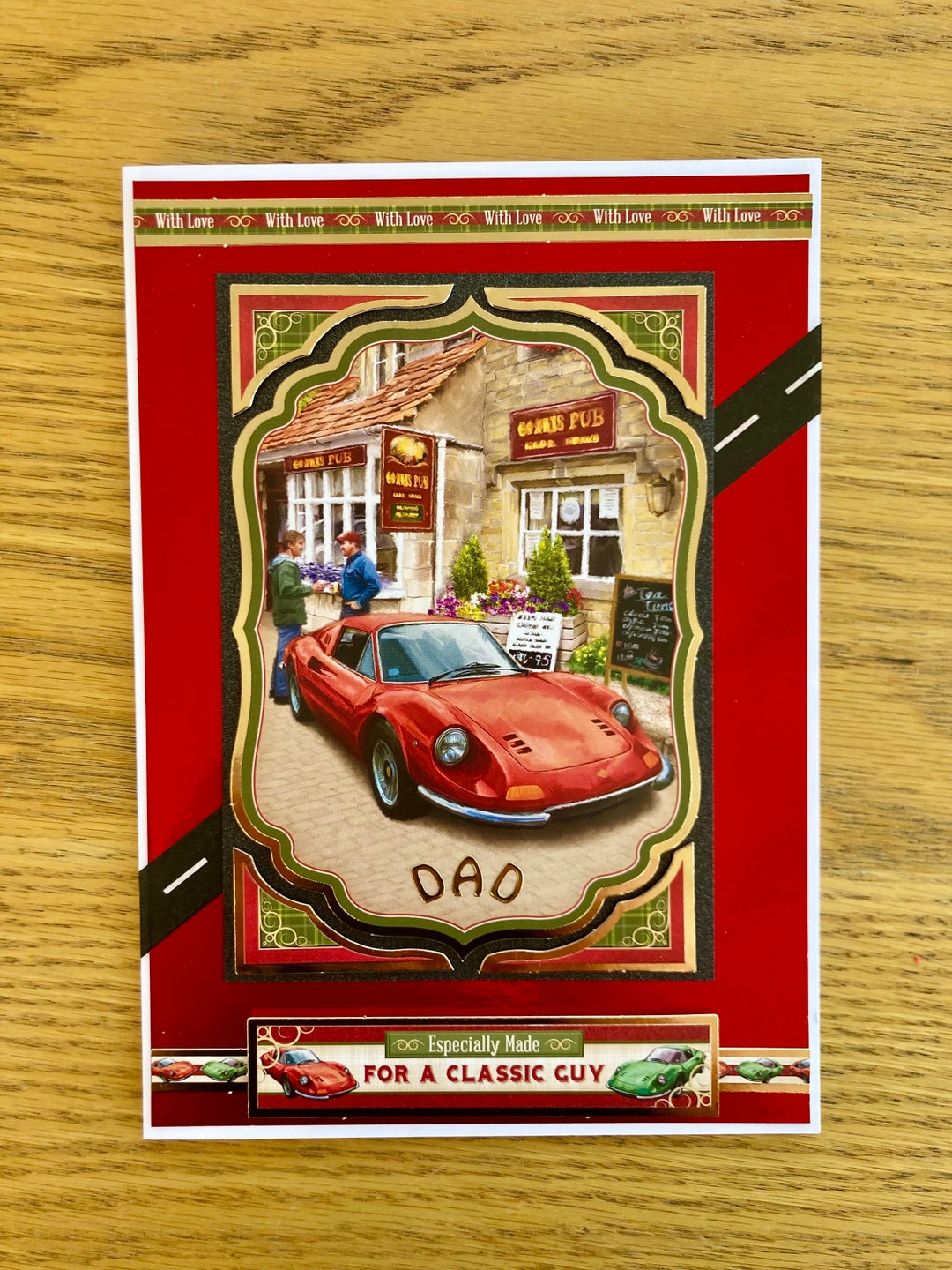 Classic Car Fathers Day Card, Dad Birthday Card, Card for Dad, Handmade ...