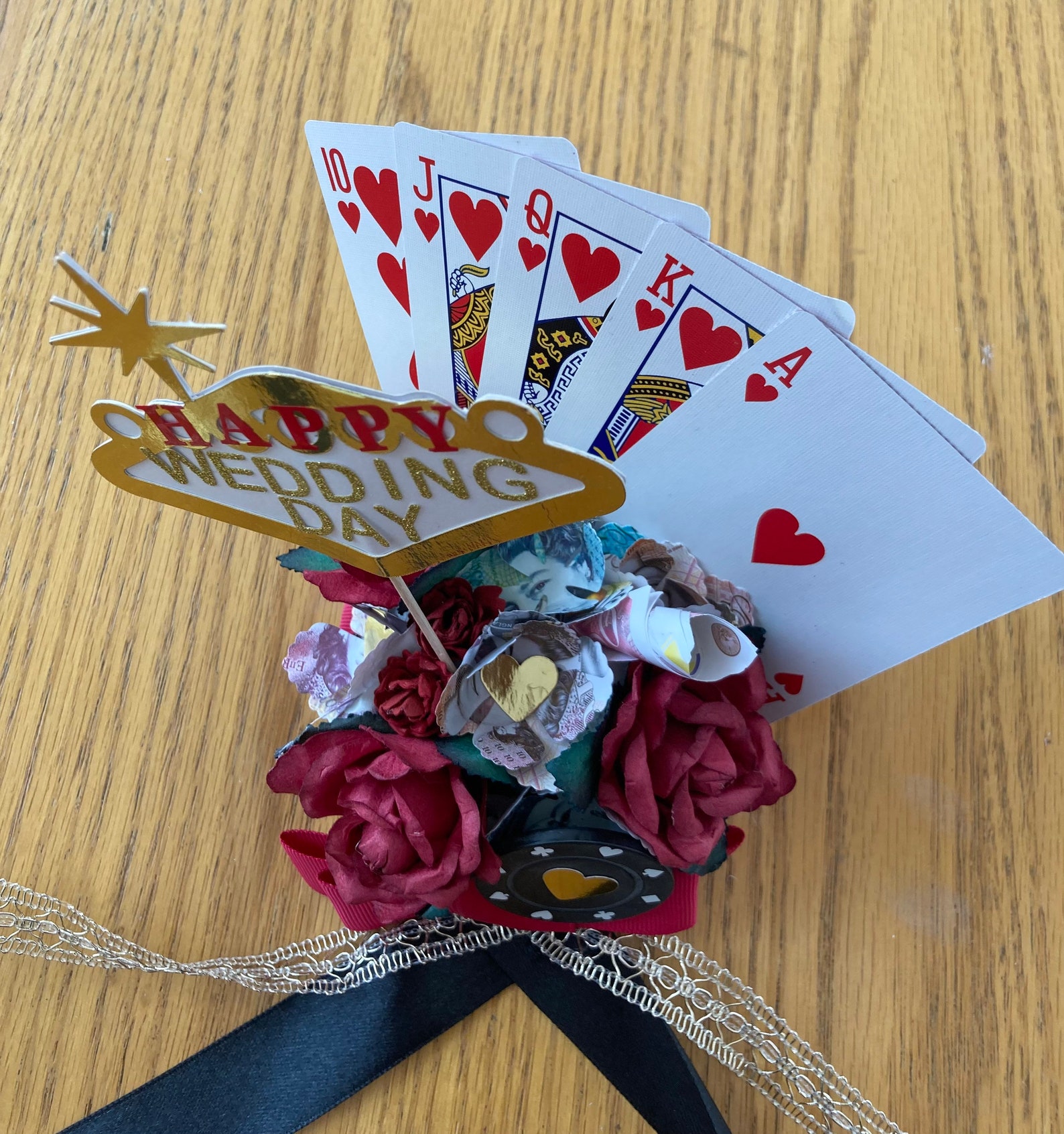 Handmade Las Vegas Wedding Cake Topper Handmade Floral - Etsy UK