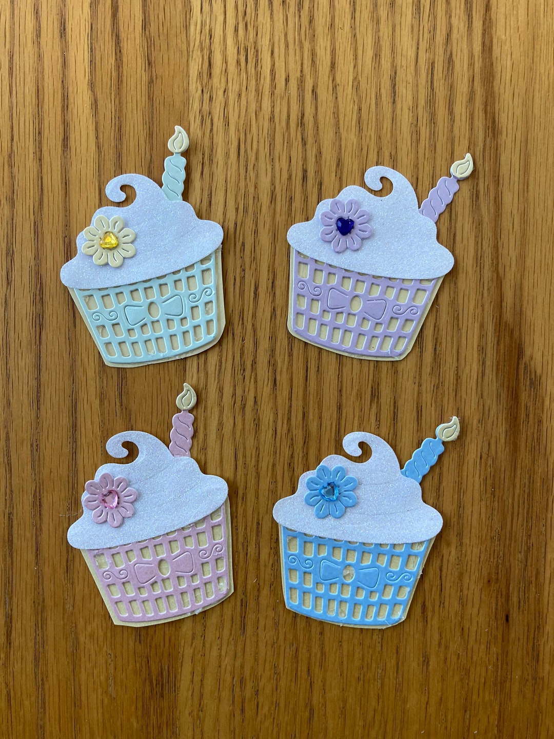 Die-cut Cupcake Card Topper, Pastel, Craft Embellishments, Luxury ...