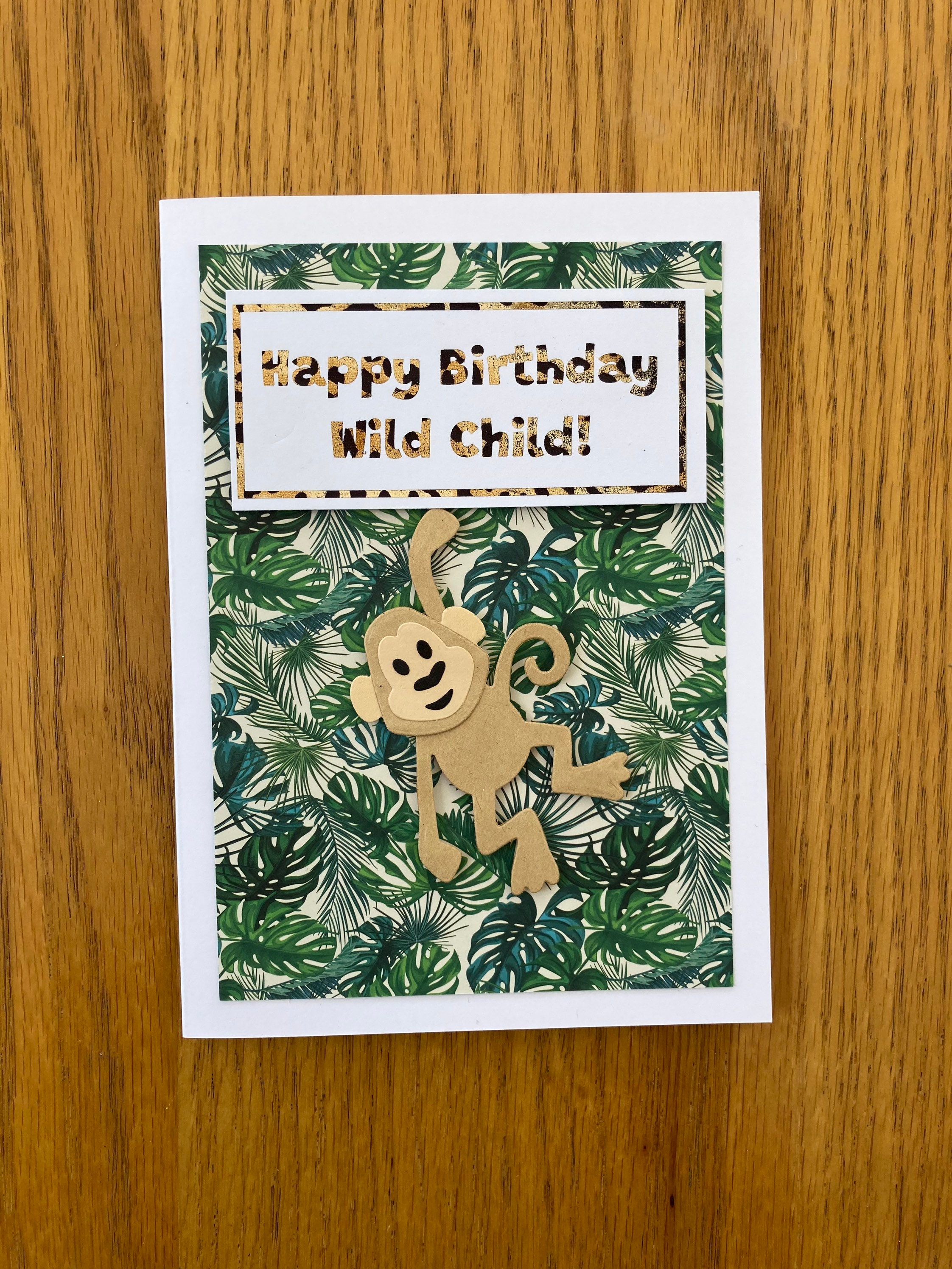 Handmade happy Birthday Wild Child Jungle Animal Birthday | Etsy