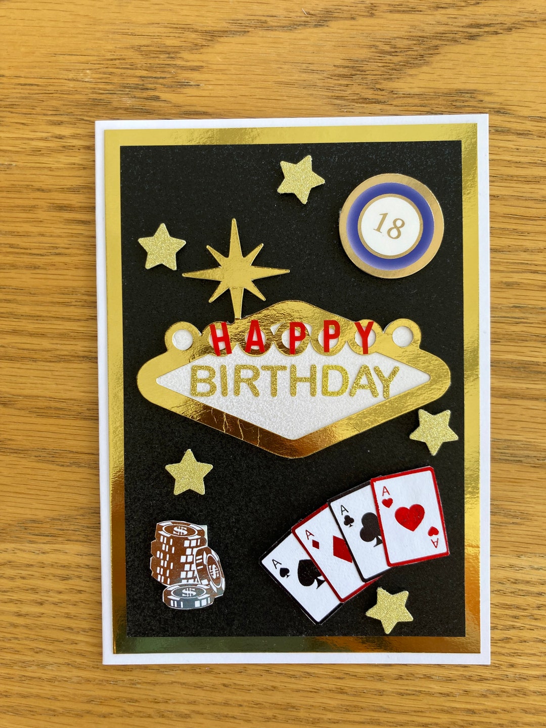 Las Vegas Casino 18th Birthday Card, Handmade, Gambling, Special ...