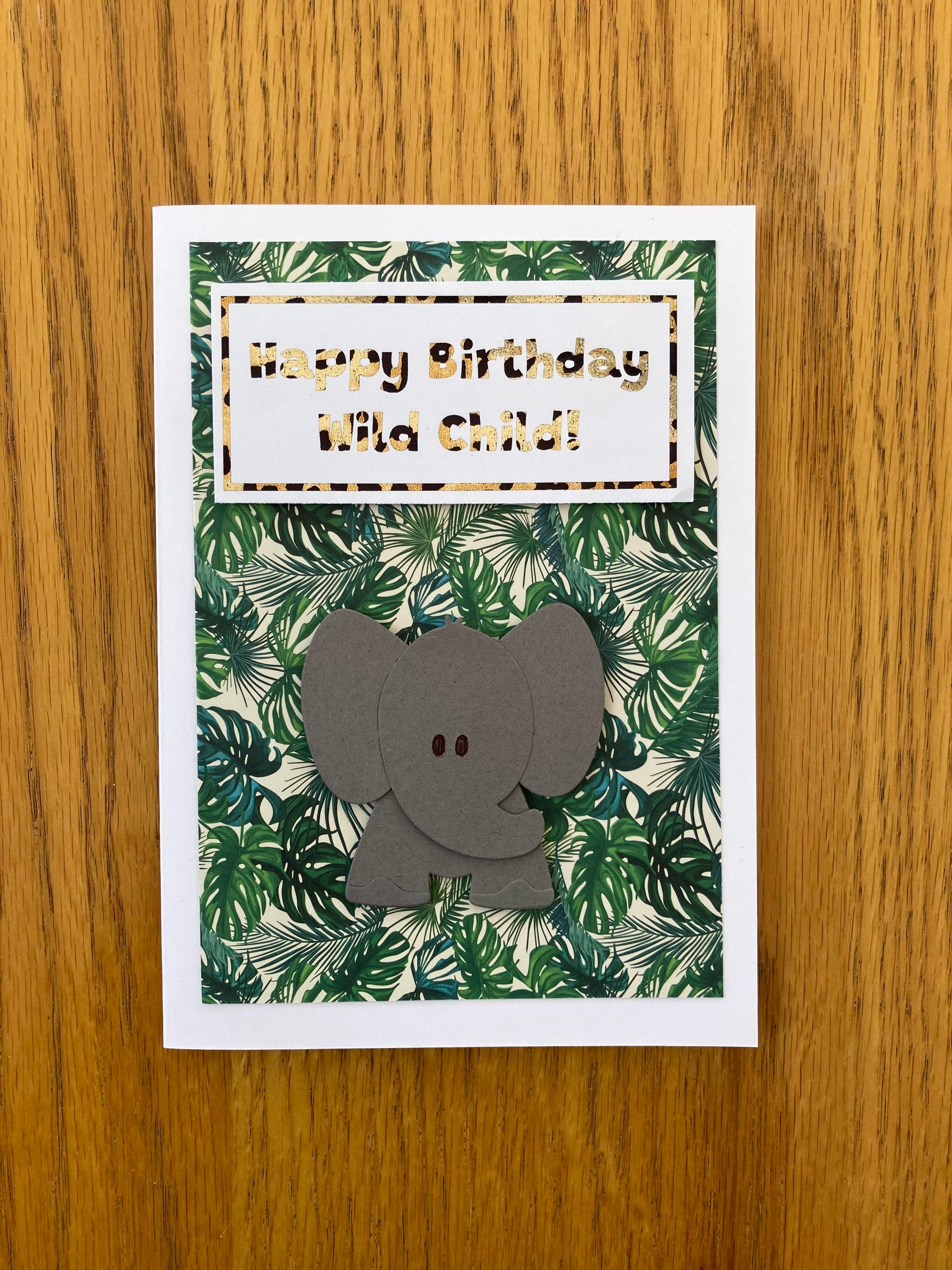 Handmade happy Birthday Wild Child Jungle Animal Birthday | Etsy