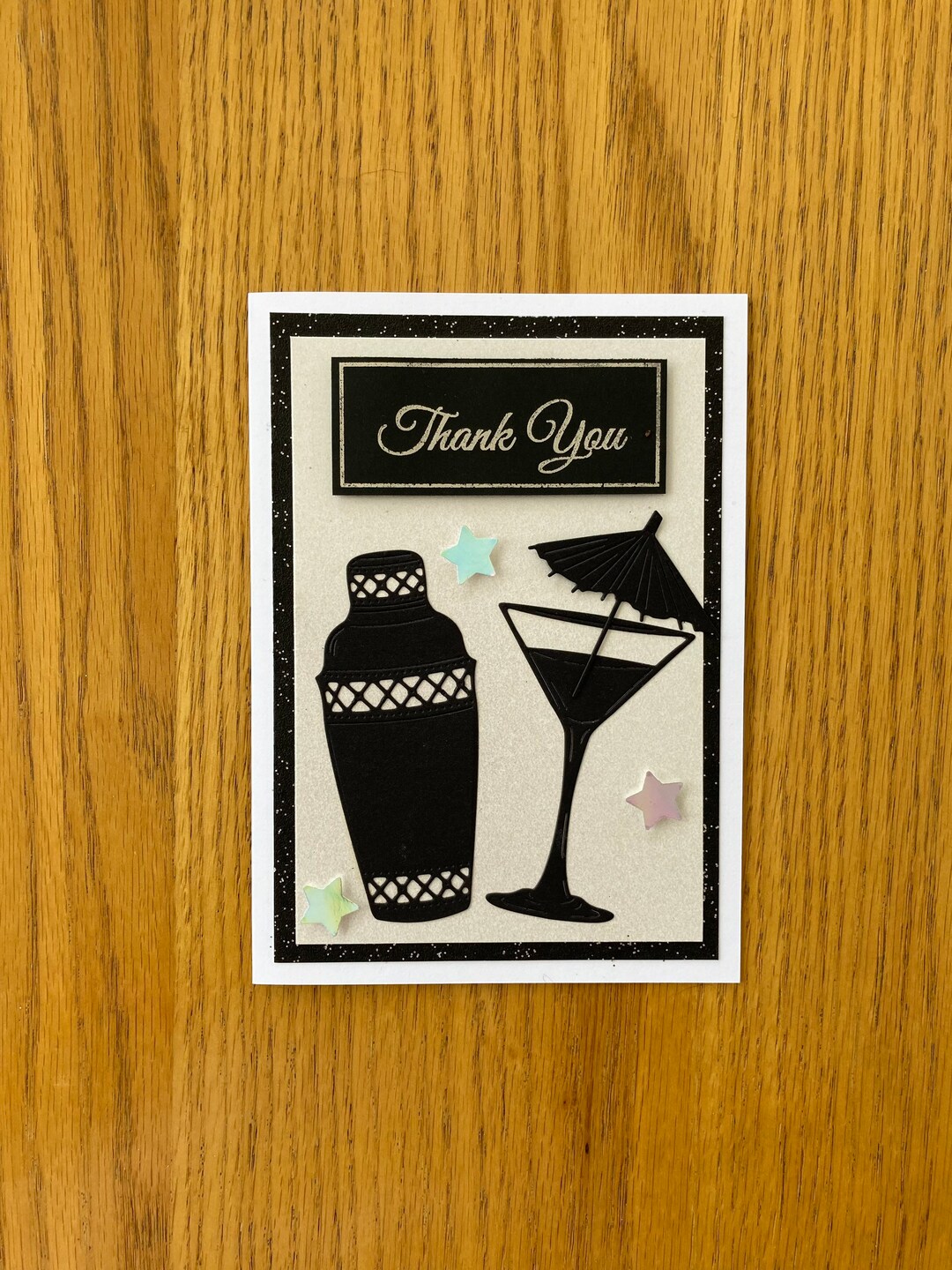 Handmade ‘thank You’ Card With Cocktail Shaker and Cocktail | Handmade ...