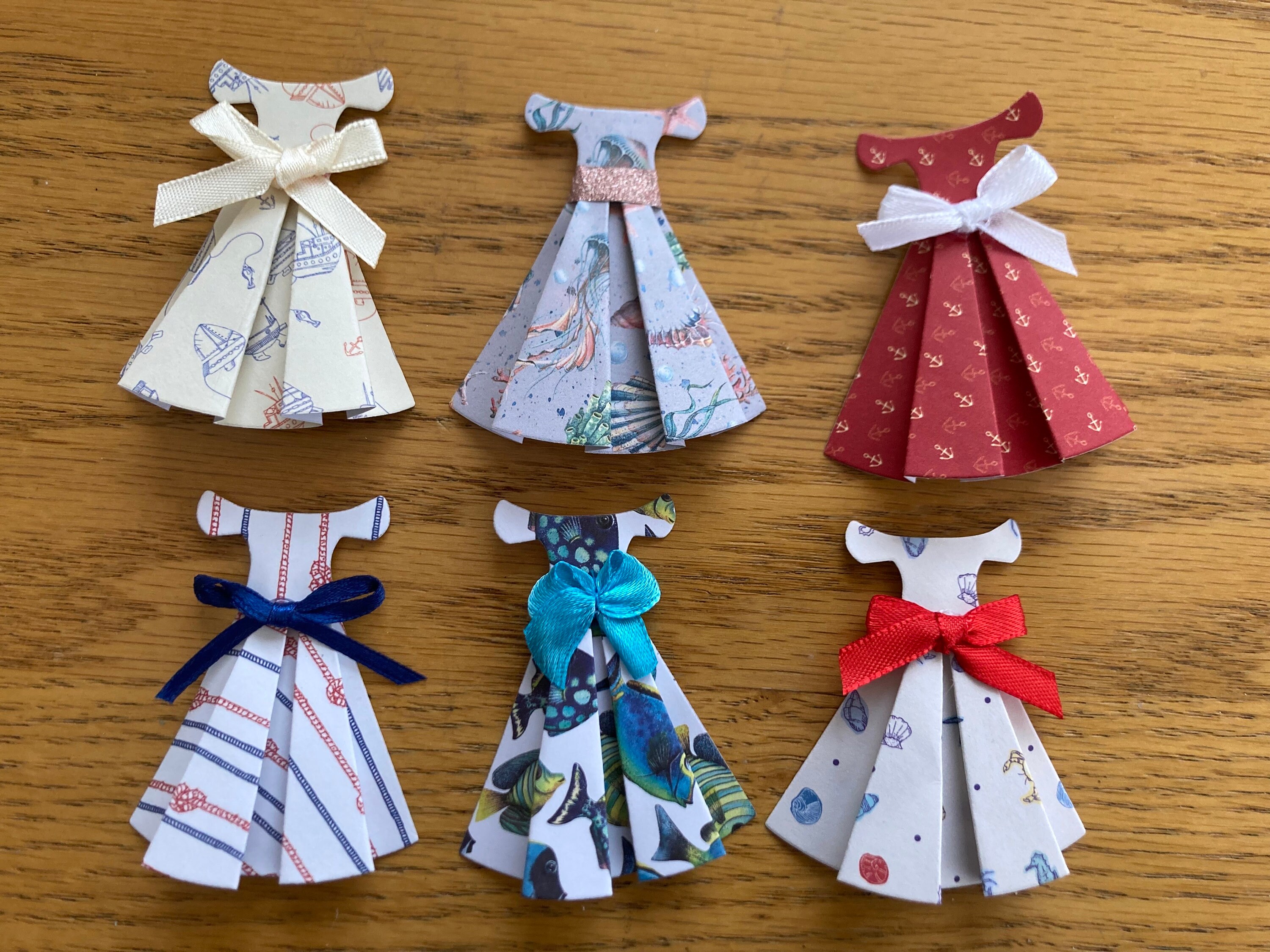 Die-cut Paper Dresses, Card Toppers, Bold and Quirky Prints, Craft ...