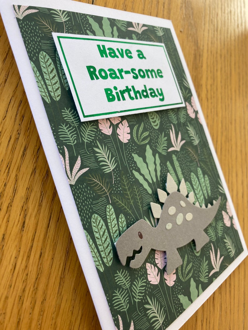 Handmade Dinosaur Birthday Card Handmade Dinosaur have a - Etsy