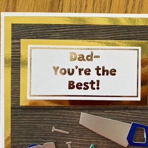 DIY Father's Day Card, Dad Birthday Card, Tools, Dad You're the Best ...